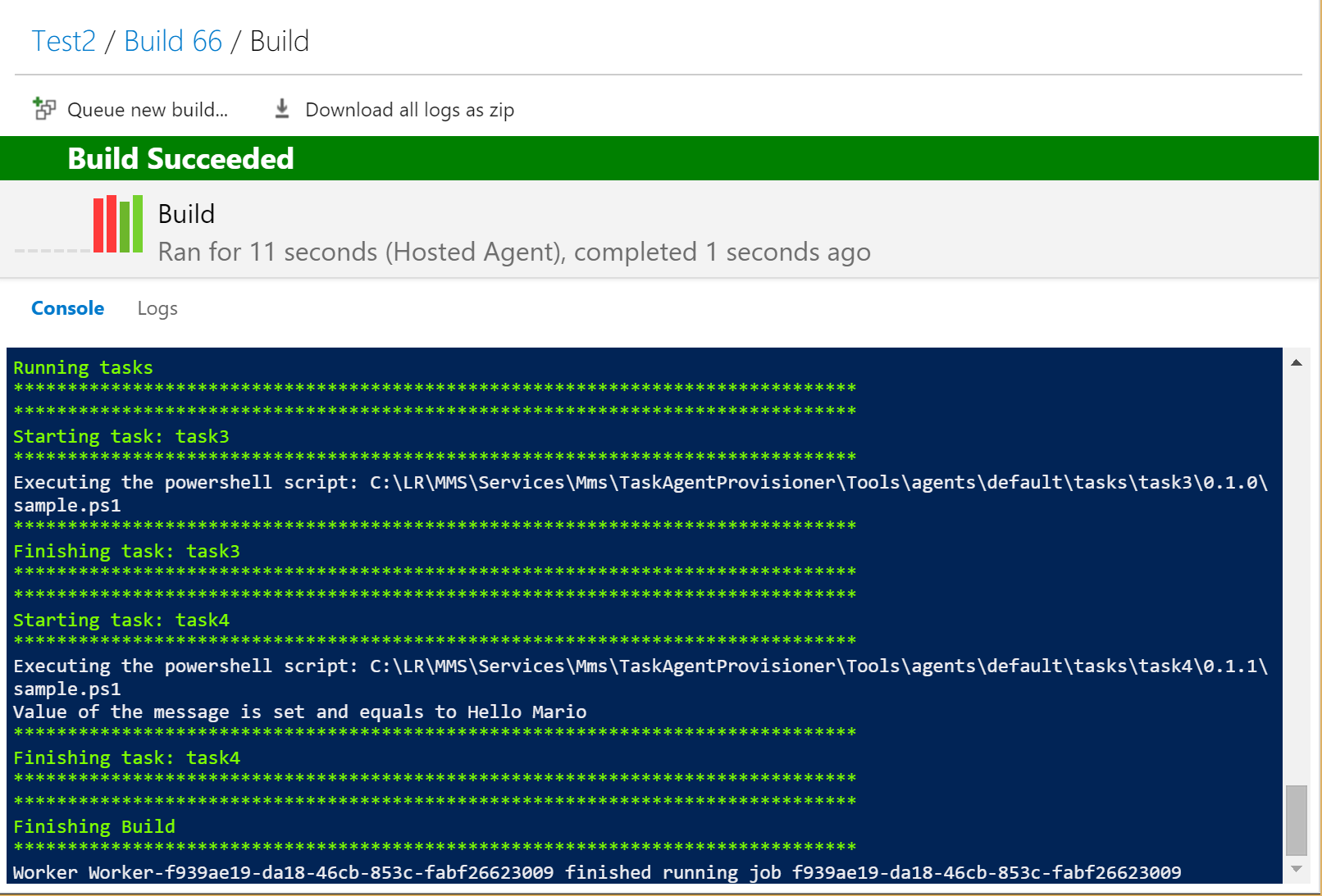 Passing values between TFS 2015 build steps – Mummy's blog