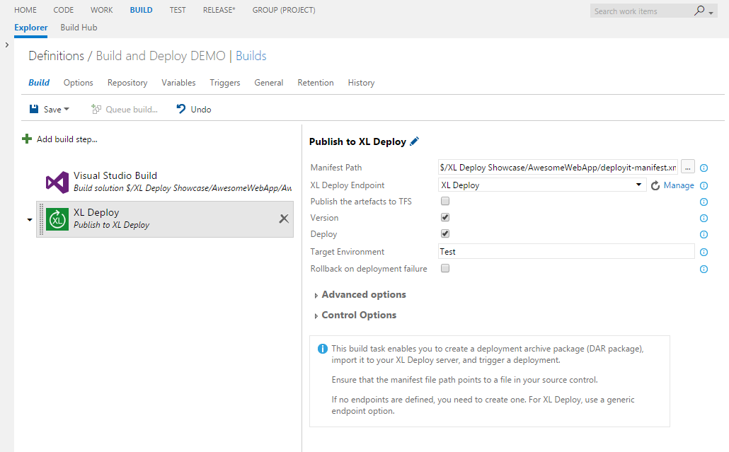 Xl Deploy And Tfs 2015 Building Importing And Deploying Packages